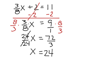 Solving Equations Part 3--- Fraction Coefficients | Educreations